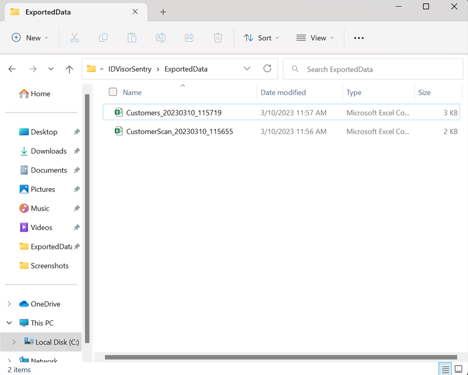 Exporting Data from the IDentiFake & IDVisor Sentry Software Exporting Data from the IDentiFake & IDVisor Sentry Software